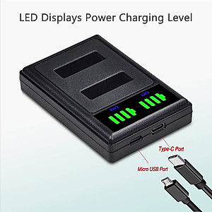 PowerTrust NP-BX1 Battery (2-Pack) and LED Charger for Sony NPBX1/M8, Cyber-Shot DSC-HX80, RX1, RX1R, RX100, RX1RII, HDR-CX240, HDR-PJ275, HDR-AS30V Camera Batteries