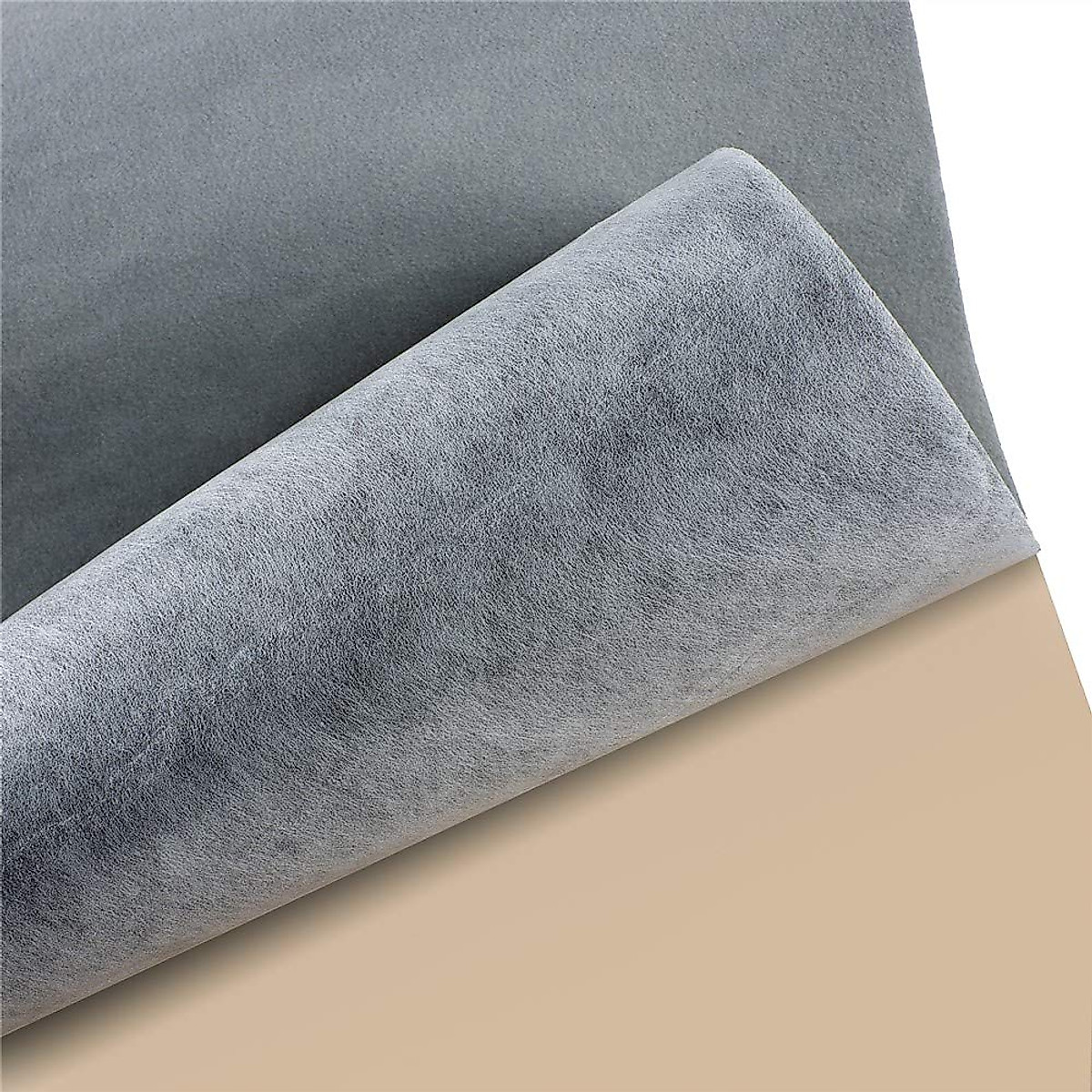 Mesheshe 2PCS Self Adhesive Felt Sheets, DIY Felt Adhesive Sheet for Art & Crafts, Peel and Stick Felt for Drawer/Jewelry Box Felt Liner, Solid Color Felt Wallpaper (14.6" x 39.4", Grey)