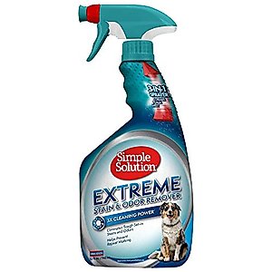 Simple Solution Extreme Pet Stain And Odor Remover, Enzymatic Cleaner With 3X Pro-Bacteria Cleaning Power, 32 Ounces