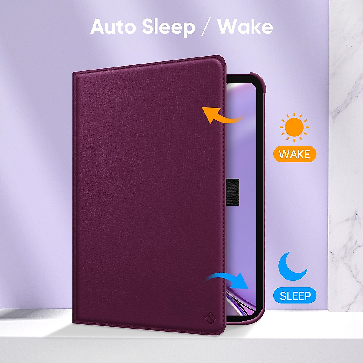 Fintie Rotating Case for iPad Mini 7 (A17 Pro, 7th Generation) 2024 / iPad Mini 6 (6th Gen) 8.3 Inch - 360 Degree Swiveling Stand Protective Back Cover, Auto Wake/Sleep, Purple