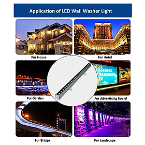 RSN LED 18W Wall Washer Light, 19.7in Linear Strip Light, Super Bright 1800Lm in Brightness, 120V LED Light Bar 3000k Warm White,IP65 Waterproof for Landscape, Church, Ads, Yard, Garden