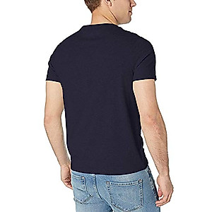 Tommy Hilfiger Men's Short Sleeve Crewneck T Shirt with Pocket, Navy Blazer, Small