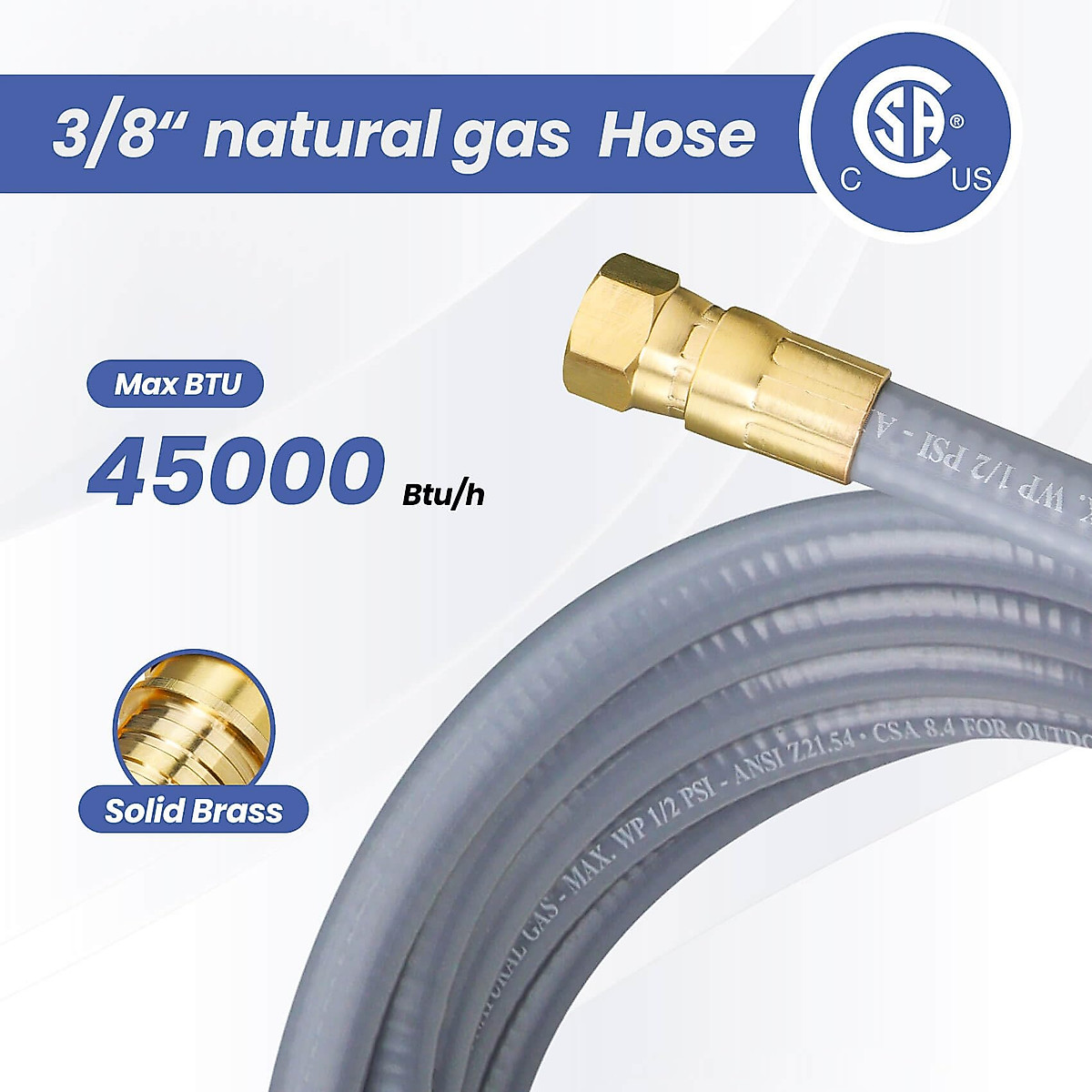 Aekops 5249 Propane to Natural Gas Conversion Kit for Blackstone 28"/36" Griddle, 10 FT 3/8" ID Natural Gas Hose With 3/8" Female Flare Fitting for Tailgater, Rangetop Combo & Burner Stove, 1/2 PSI