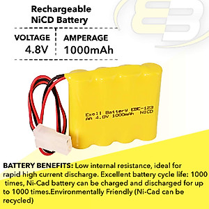 (2-Pack) Emergency Lighting/Exit Lighting/Fire Exit Sign/Fire Exit Light Battery Fits and Replace CUSTOM-123, BEL-123, ANIC0546, LITHONIA 277ELNF, LITHONIA ELB-4865N, LITHONIA ELB4865N, LESB1R