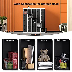 SUXXAN Kids Steel Storage Locker 5 Lockable Doors Steel Locker, Metal Office Locker Storage Cabinet，Kids Toy Safe Storage for Home and School (5 Door)