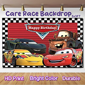 Lnkdeya Race Cars Birthday Party Decoration-144Pcs Racing Cars Checked Balloon Garland Kit Cars Banner Racing Backdrop Tablecloth