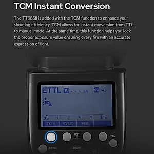 Godox Camera Flash Speedlight for Canon TT685IIC TT685II-C 2.4G Wireless HSS GN60 Flash Compatible with Canon Digital Cameras 6D 7D 50D 60D 500D 550D 600D 650D 1000D 1100D 1DX 580EX II 5D Mark II III