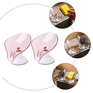 LIGHTAOTAO 2pcs Soap Box Plastic soap Dish Suction Cup soap Holder Water draining soap Dish Compact soap Rack Bathtub Trays for tub Foam Hand soap Dispenser Wall Soap Dispenser Tray Storage