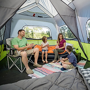 CORE 10 Person Instant Cabin Tent | 2 Room Huge Tent with Screen Room for Family with Storage Pockets for Camping Accessories | Portable Large Pop Up Tent for 2 Minute Camp Setup