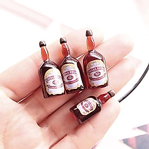Juland 40PCS Miniature Mini Beer Drinks Decoration Beer Glass Model Mixed Wine Coffee Resin Sets Simulation Instant Model Scene Mini Tableware Dolls House