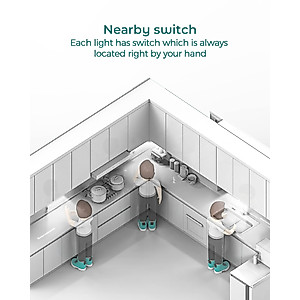 Under Counter Lights for Kitchen, Motion Sensor Lights Plug in, Hand Wave Activated Under Cabinet Light with Retractable Cable, 6000K White Dimmable Wired Closet Lights 3 Pack