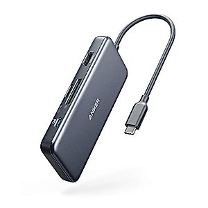 Anker USB C Hub, 341 USB-C Hub (7-in-1) with 4K HDMI, 100W Power Delivery, USB-C and 2 USB-A 5 Gbps Data Ports, microSD and SD Card Reader, for MacBook Air, MacBook Pro, XPS, and More