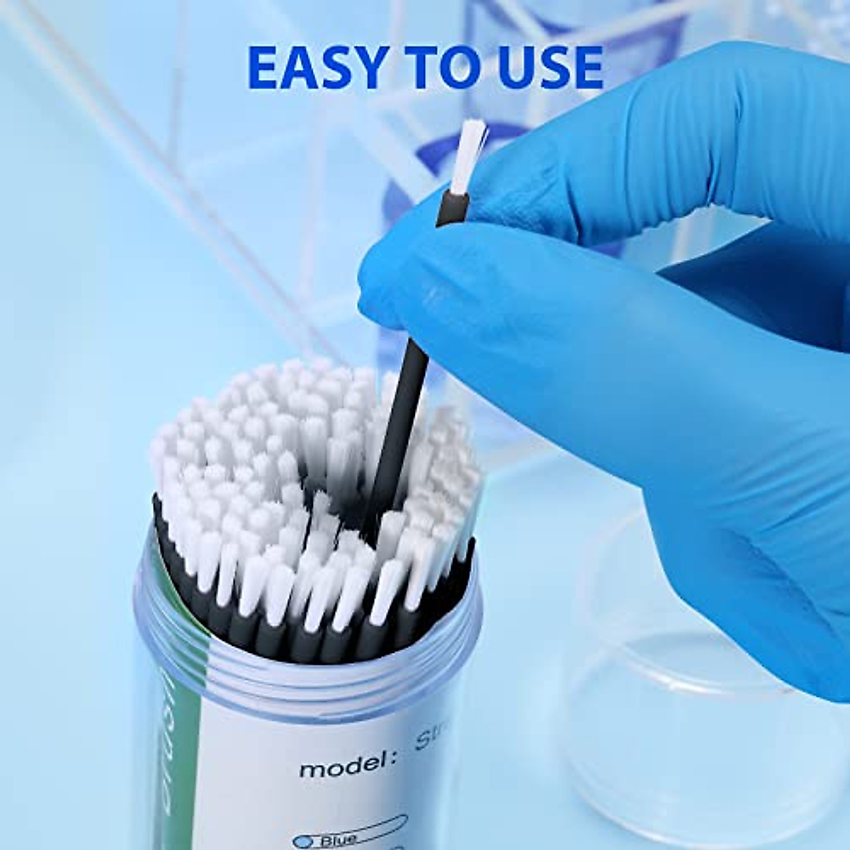 400 Pcs Disposable Dental Micro Applicators Fluoride Applicator with Dispenser, Black Bendable Applicator Brush Microbrush Applicator Tips Dental