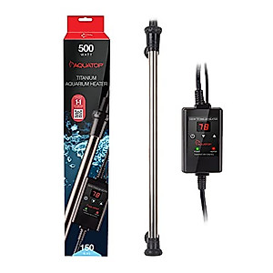 Aquatop 500W Titanium Heater with Controller - Fully Submersible For Fish Tanks Up To 150 Gallons, 68-92 Adjustable Temperature, Durable Water Heater, Aquarium Heater For Turtles & Large Fish, TH-C500