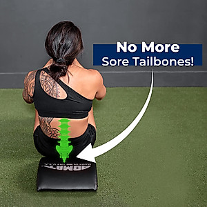 ABMAT Sit Up Mat- The Original Abdominal and Core Trainer Mat for Full Range of Motion Sit ups, Crunches and Ab Workouts Black Vinyl