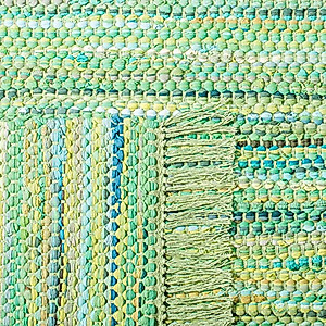 SAFAVIEH Montauk Collection 3' x 5' Green MTK251Y Handmade Flatweave Cotton Area Rug