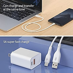 COBOSSIN USB C Cable, 1.6ft Type C Charger Premium TPE USB Cable, USB A to Type C Charging Cable Fast Charge,White