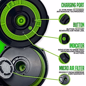 Burp Lids V2 Curing Lid - Automatic Burping - Built-In Extraction Pump - Vacuum Sealed for Successful Cure - Extend Product Shelf Life - Fits All Wide Mouth Mason Jar