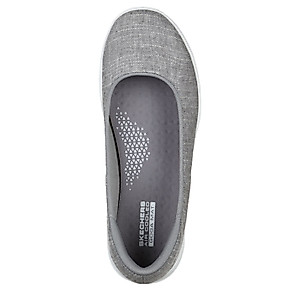 Skechers womens Go Walk Lite - 136001 Ballet Flat, Grey, 8 US
