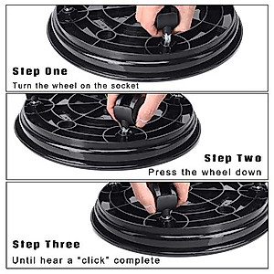 Aligeneral 4 Pack of Plant Stand with Universal Wheels, Plant Pallet Dolly Caddy Mover, Rolling Plant Caddy with Casters 11.8’’ Black