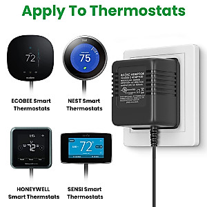 Auspow 24Volt 500mA UL Certified Doorbell Transformer, C Wire Adapter Thermostat, Competible with All Versions of Ring Doorbell and Thermostat for Nest Ecobee(16.4FT Charging Cable-UL Certified)