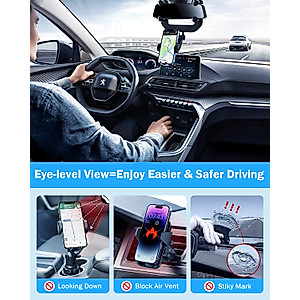 HNDJYT Rear View Mirror Phone Holder for car,Phone Mount for Car, Rotatable Car Phone Mount Rearview Mirror Phone Holder for Car Compatible with iPhone Samsung LG All 4-7 Inch Cell Phones