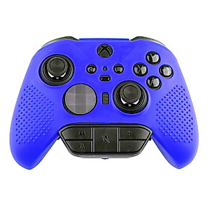 AreMe Soft Anti-Slip Silicone Protective Cover Skins Case with Rubber Thumb Grips Analog Caps for New Xbox One Elite Series 2 Controller (Blue)