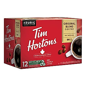 Tim Hortons Original Blend, Medium Roast Coffee, Single-Serve K-Cup Pods Compatible with Keurig Brewers, 72ct K-Cups, 6x12ct Boxes