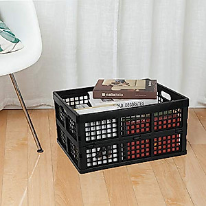 Utiao 34 Quart Collapsible Storage Bins, Folding Crate, Milk Crate, 3 Packs