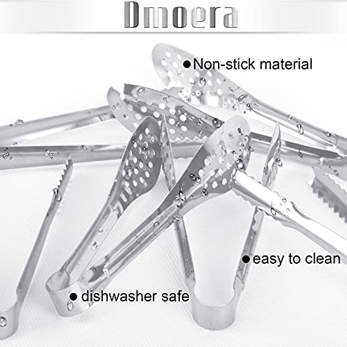 12 Pack Premium Small Serving Tongs, Dmoera Mini Stainless Steel Appetizer Tongs, 5Inch,5.2Inch(12.7cm)