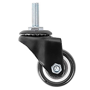 uoboeuq 1.5 Inch Swivel Caster Wheels PU 360 Degree Threaded Stem Caster Wheel M8 x 25mm, 330lb Total Load Capacity, Pack of 4