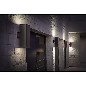 Square Collection 6" Aluminum Outdoor Up/Down Wall Lantern Light Antique Bronze