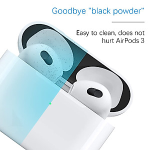 Dust Guard for Apple AirPods 3 Case Box, Senbos Metal Sticker Protection Film Dust-Proof Metal Cover for AirPods 3rd Generation, Ultra Slim, Luxurious Looking, Protect from Iron/Metal Shavings