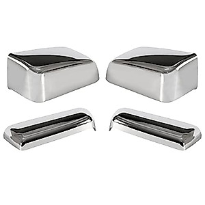 KUAFU Tow Mirror Cap Cover Chrome Compatible With 2014-2019 Chevy Silverado GMC Sierra 1 Pair Replacement For 23444125 23444126 23444119 23444120 1 Pair