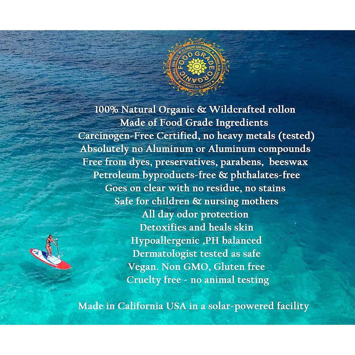 KIDS 100% Natural Organic Healthy Roll On Deodorant for Children Healing Detox Aluminum-Free Carcinogen Free Certified Vegan Paleo Keto Rollon non-toxic no chemicals