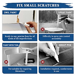 DWIL White Touch Up Paint - Multi Surface Touch Up Paint Pen, White Paint for Wall, Door, Cabinets, Wood, Furniture, 1.5 Fl Oz (Semi-Gloss, Perfect White)