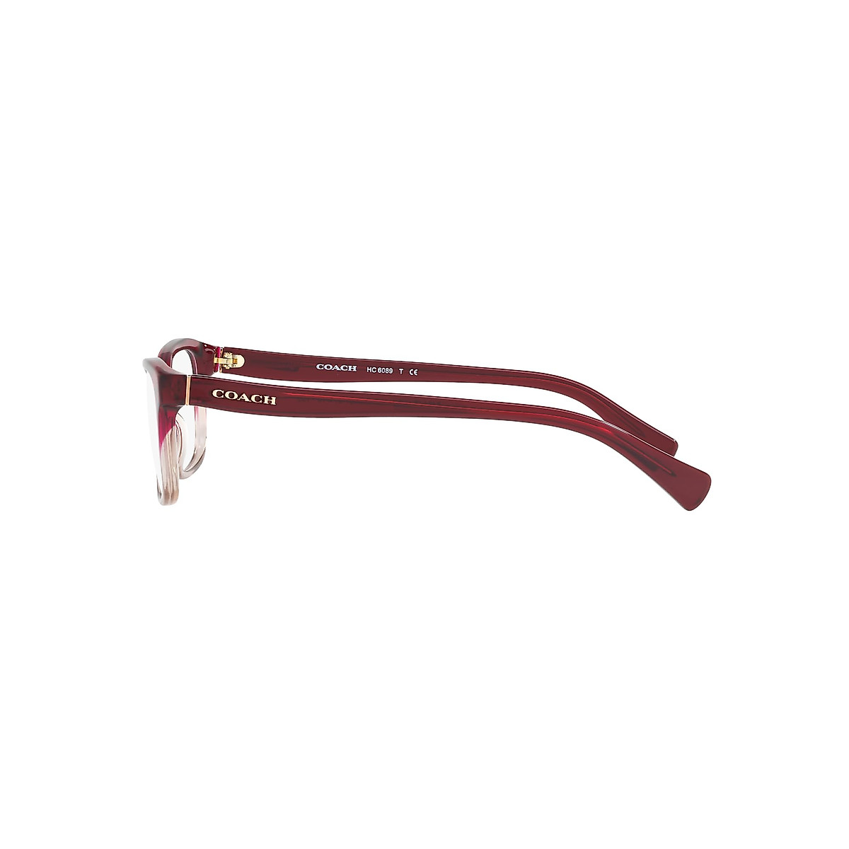 Coach HC6089 Prescription Eyewear Frames, Red Beige Gradient/Demo Lens, 51 mm