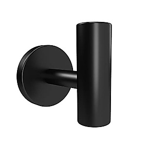 Towel Hook for Bathrooms Wall Mount Coat Hook Matte Black Towel Hook 304 Stainless Steel Robe Hook Heavy Duty Door Hanger Black Hooks for Bathroom Bedroom Kitchen
