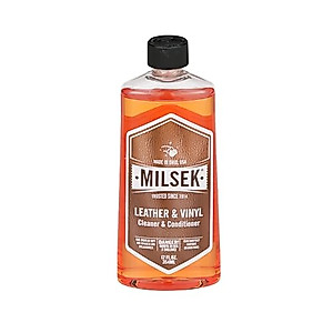 Milsek Leather & Vinyl Cleaner and conditioner, 12-Ounce, Pack of 6, Orange, 6 Count