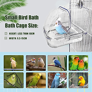 WQY GroceryShop Bird Bath for Cage, Cleaning Pet Supplies Cockatiel Bird Bathtub with Hanging Hooks for Little Bird Parrots Spacious Parakeets Portable Shower for Most Birdcage