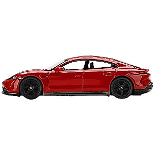 TSM Model Taycan Turbo S Carmine Red Limited Edition to 2400 Pieces Worldwide 1/64 Diecast Model Car by True Scale Miniatures MGT00289
