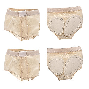 Dance Paws Pad Foot Thongs [2 Pairs] (with a Nylon Bag). Dance Paws, Lyrical Dance Shoes, Yoga Foot wear, Ballet Paws (Light Beige/Light Beige, Small)