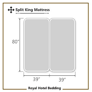 Royal Hotel Bedding 650-Thread-Count Bed Sheets - Wrinkle Free Sheets - Deep Pocket, Cotton Blend, Sateen Sheets, Hypoallergenic, 5 Piece - Split-King : Adjustable King Size - Taupe, Striped