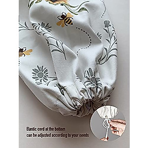 Hglian Kitchen Grocery Plastic Bag Holder and Dispenser Wall Mount Plastic bags Organizer Garbage Shopping Trash bags Storage Container keeper Cute Bee Sunflower Farmhouse Home Décor