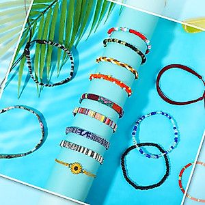 Yinkin 36 Pieces Boho Surfer Bracelet Ankle for Women Waterproof Unisex Ethnic Ankle for Women and Men Handmade Summer Beach Bracelet Jewelry String Rope Ankle Bracelets Gifts