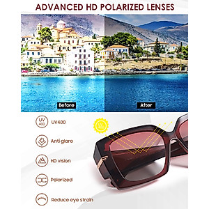 LVIOE Fit Over Sunglasses for Women Oversized Frame & Big Temple & Full UV400 Protection Polarized Lens Fashion Design LS7519