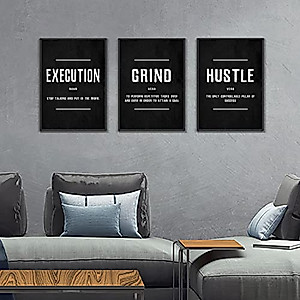 3PCS Inspirational Canvas Wall Art print,Room Decoration Aesthetic Canvas Gallery Wall Art,Motivational Office Decor Framed,Positive Quotes Poster for Living Room Bedroom 12x16Inch