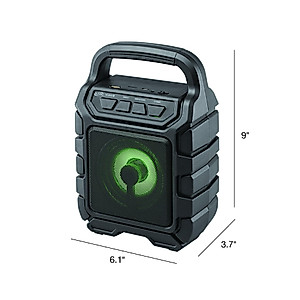 iLive ISB199B Wireless Tailgate Party Speaker, with LED Light Effects and Built-in Rechargeable Battery, Black