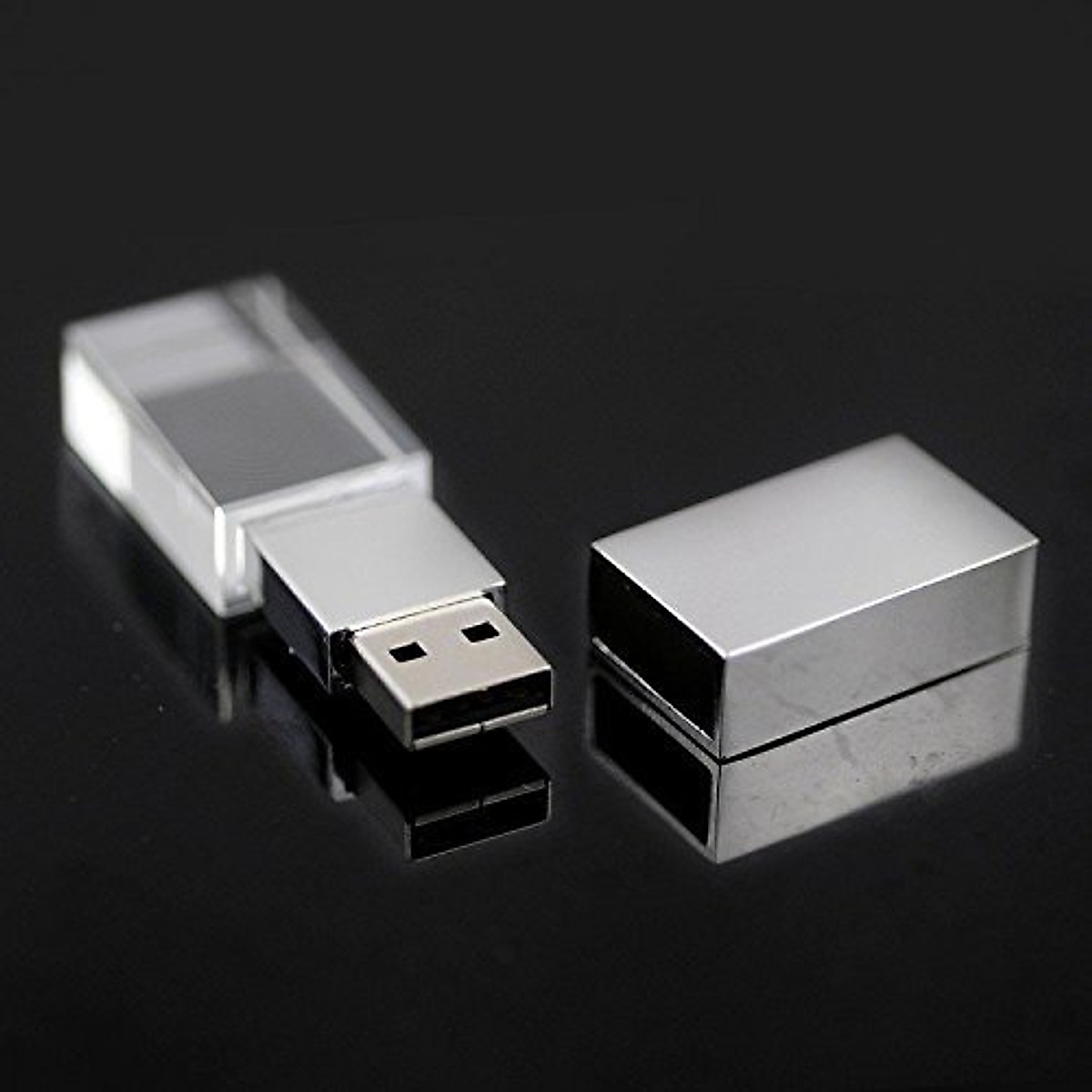 Laak 16GB New Crystal Transparent Rectangle Genuine USB Flash Drive 3.0 Wedding Gift Pendrive,Silver