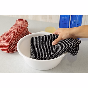 Exfoliating Washcloth [Made in Japan] Extra Long Exfoliating Towel Special Texture Makes Fluffy Foam Lather, Back Scrubber, Dead Skin Cell Remover, Loofah for Women and Men (Black)